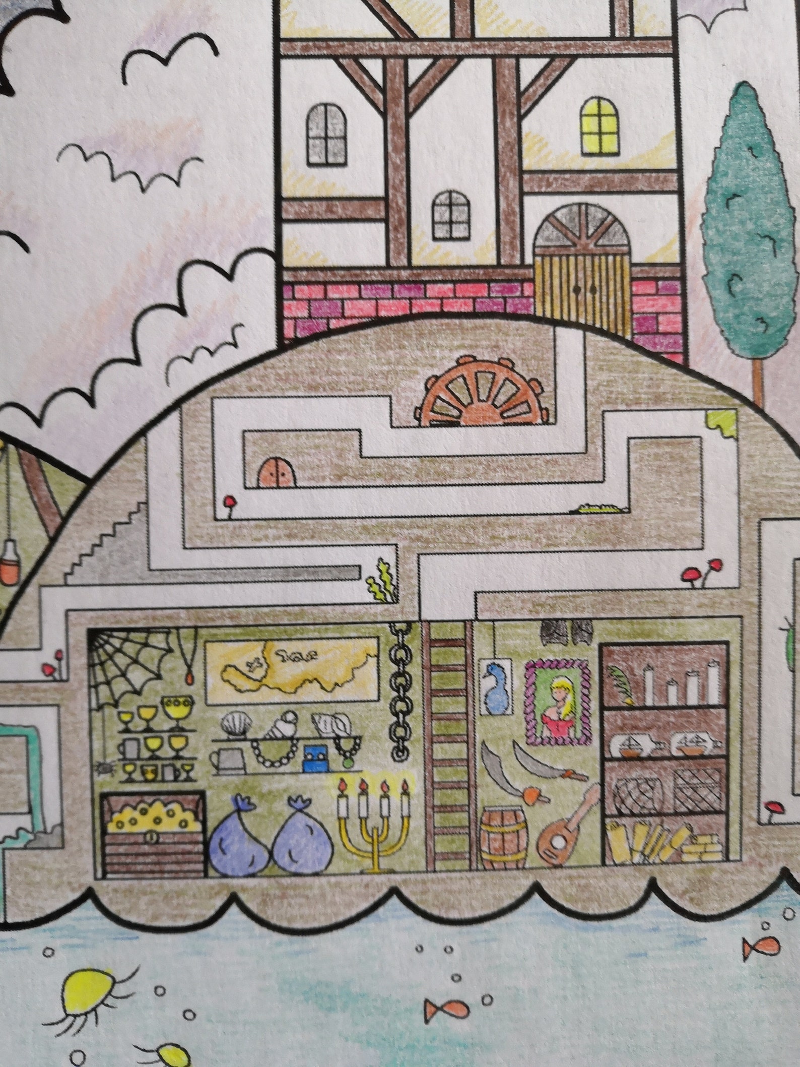 A Pirate's Hideout - Colouring Sheet With Spot Me Page - Etsy