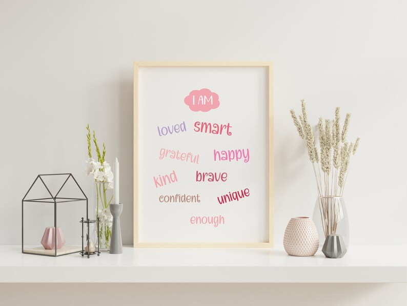Affirmations Wall Art for Kids Printable Nursery Decor I Am - Etsy