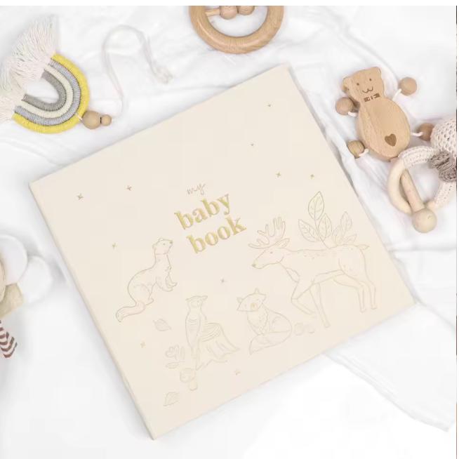 Linen Baby Memory Book: First Year Keepsake Journal With Milestone ...