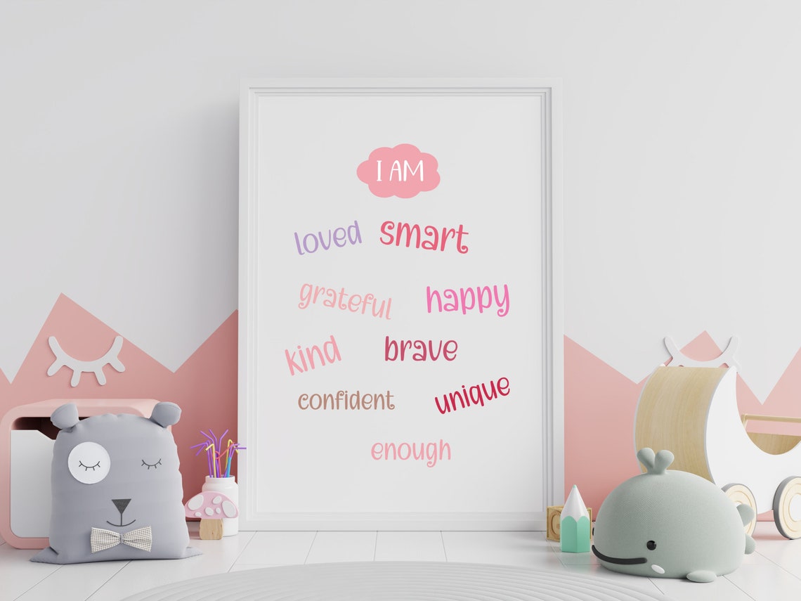 Affirmations Wall Art for Kids Printable Nursery Decor I Am - Etsy