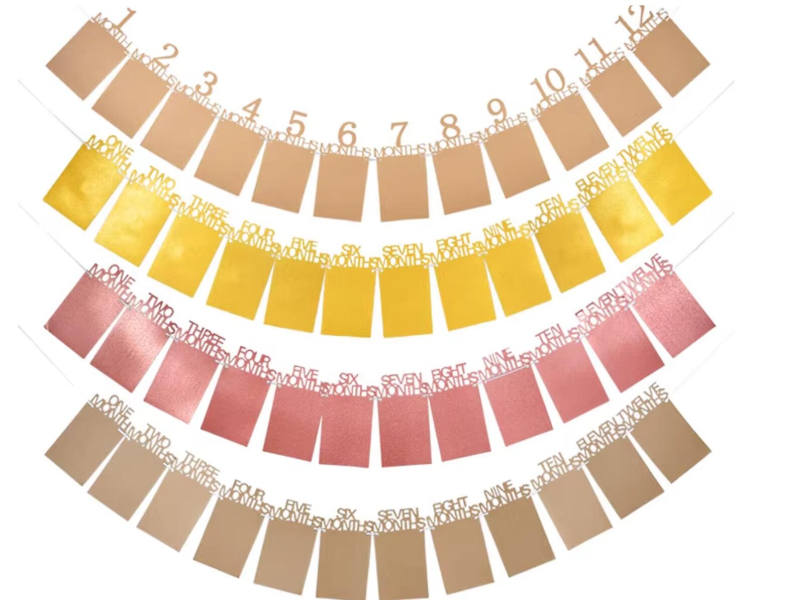 1st Birthday Baby Photo Banner 1 to 12 Months Photo Frame Boy Girl One ...