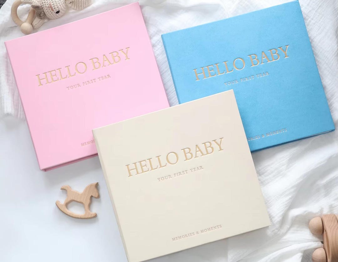 Linen Baby Memory Book: First Year Keepsake Journal With Milestone ...