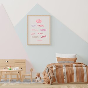 Affirmations Wall Art for Kids Printable Nursery Decor I Am - Etsy