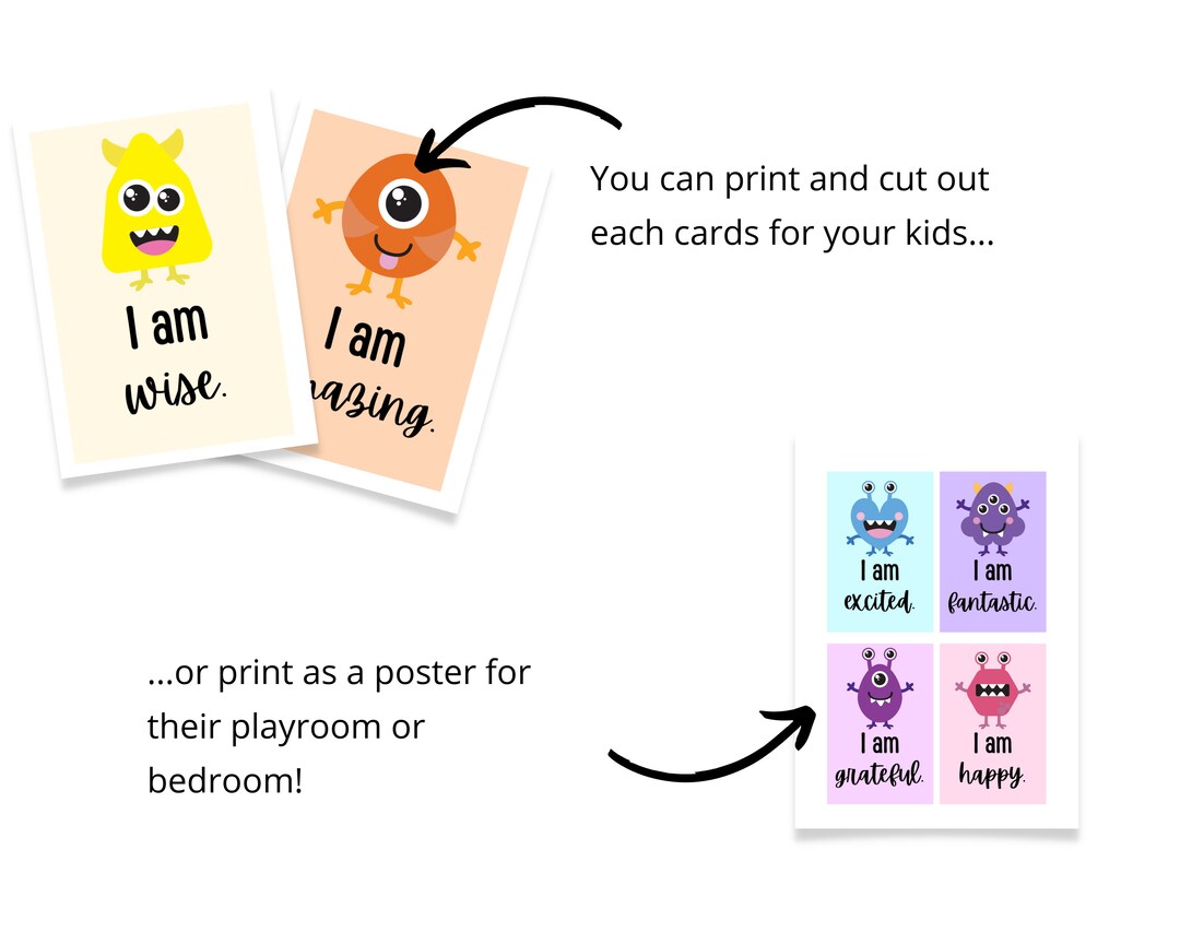 Printable ABC Affirmation Cards for Kids 28 Words of - Etsy