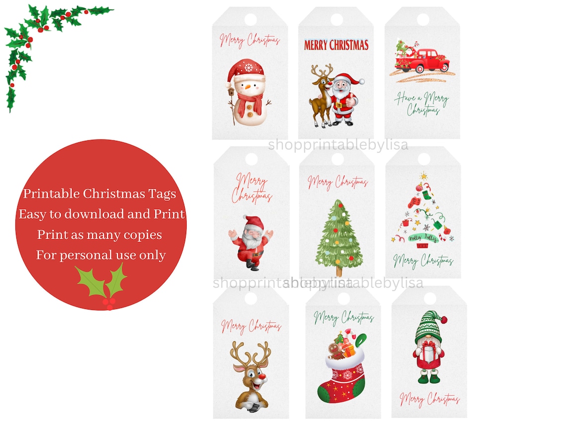 Christmas Gift Tags Christmas Tags Christmas Tags Bundle - Etsy