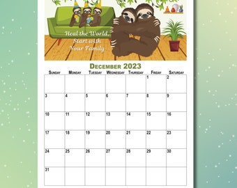2023 Sloth Calendar - Etsy