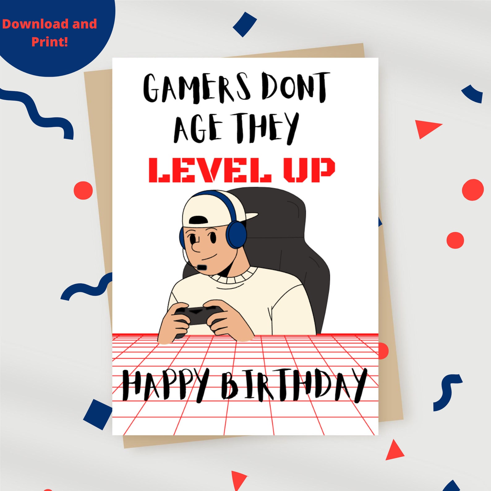 Gamer Birthday Card, Card for Gamer, Gamer Card - Etsy