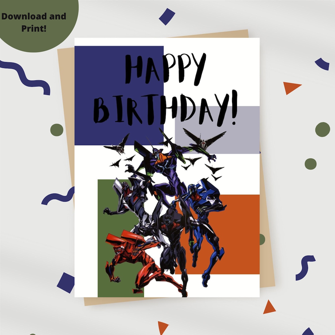 Neon Genesis Evangalion Birthday Card , Neon Genesis Evangalion , Neon ...