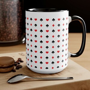Playing Cards Mug Euchre Mug Card Suits Mug Card Player Gift 15oz ...