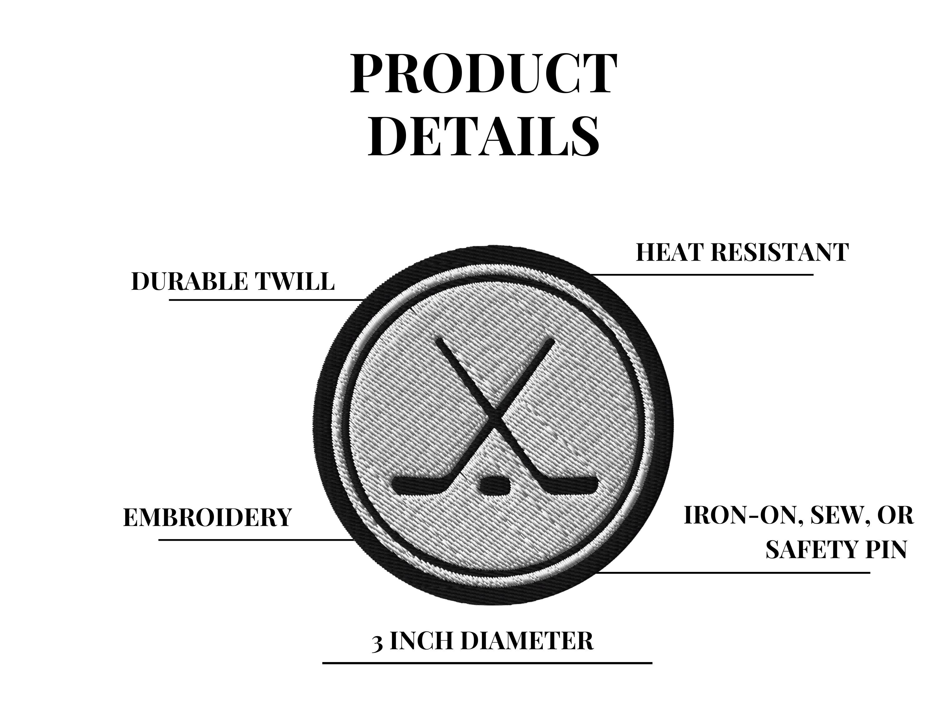 Embroidered Ice Hockey Sticks Patch Customizable Colors Iron on Patch ...