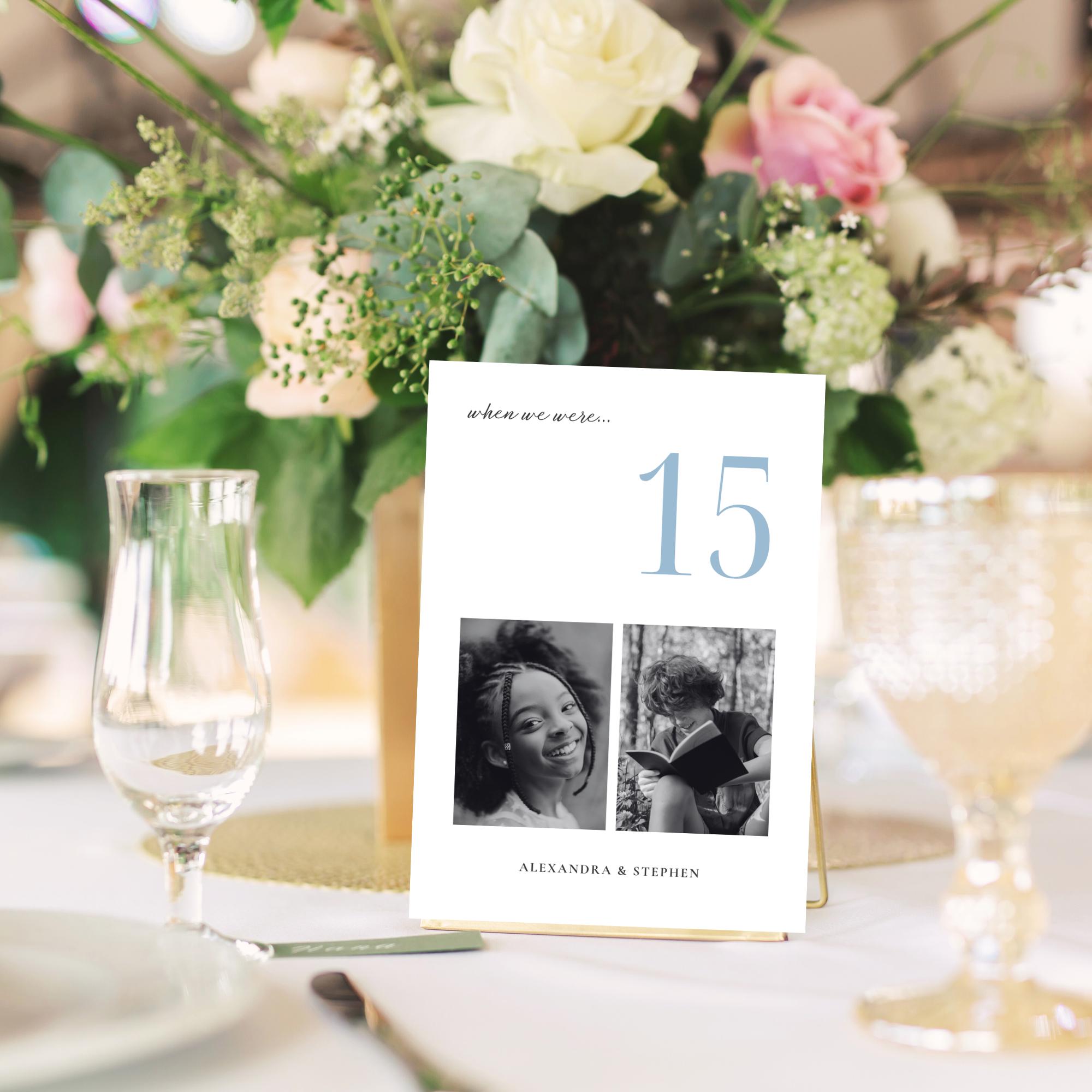 Creative Table Numbers With Pictures When We Were, Table Numbers With ...