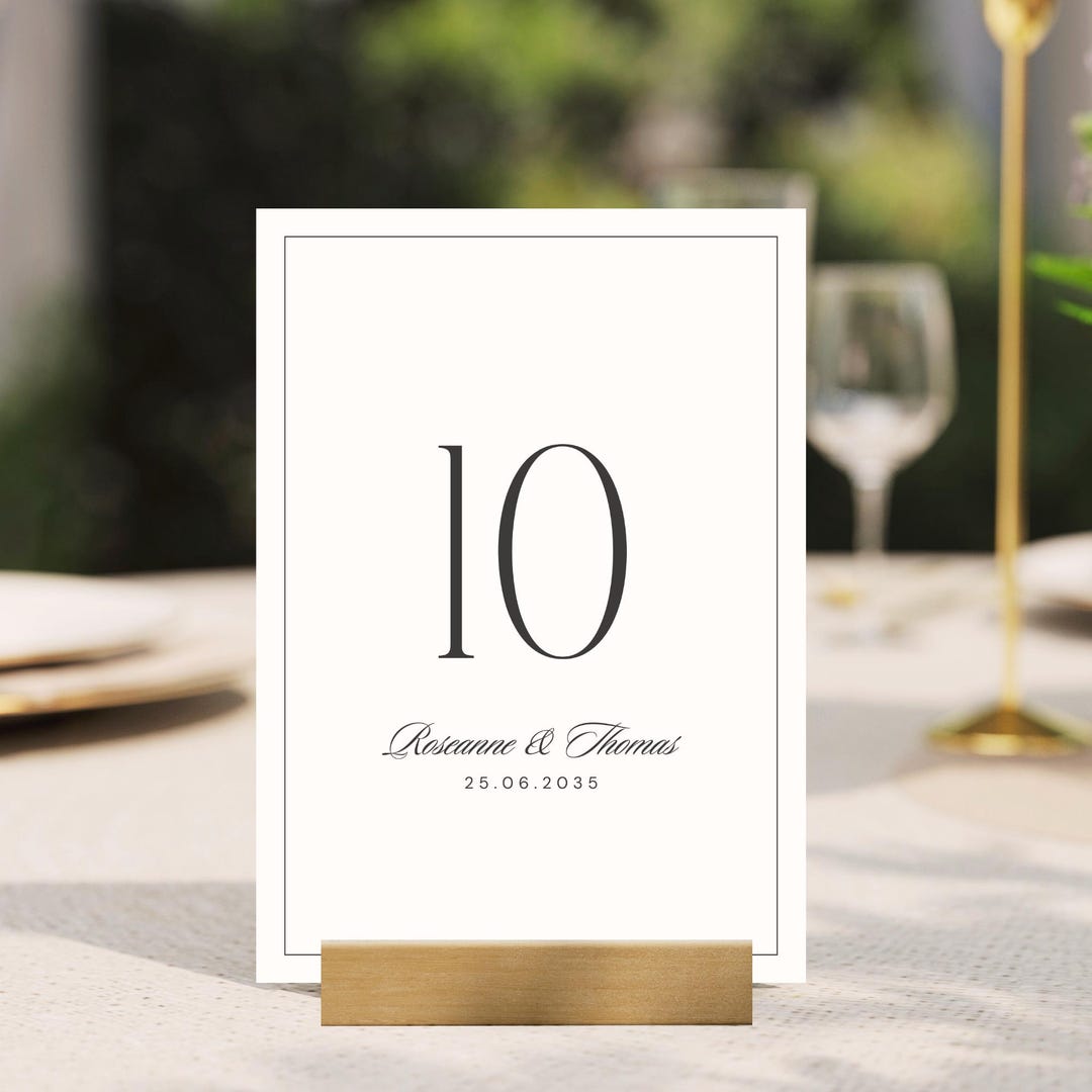Modern Table Numbers Printable Canva, Minimalist Wedding Table Number ...