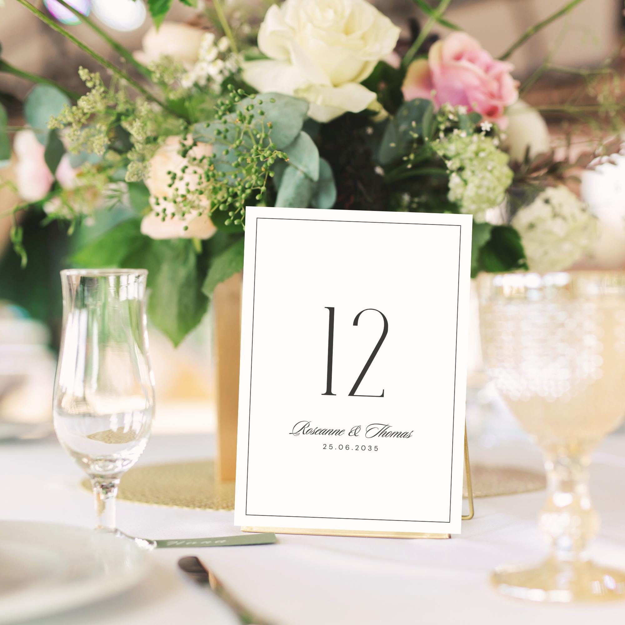 Modern Table Numbers Printable Canva, Minimalist Wedding Table Number ...