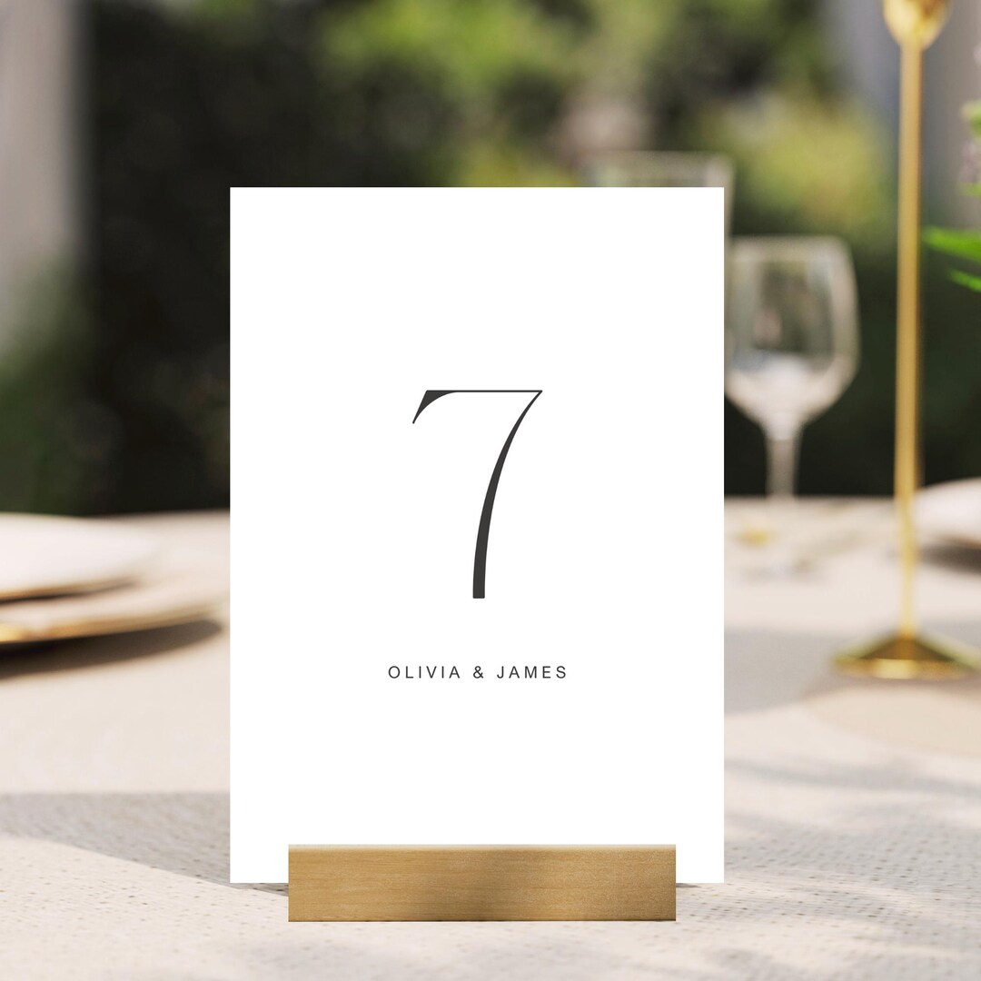 Modern Table Numbers Printable Canva, Minimalist Wedding Table Number ...