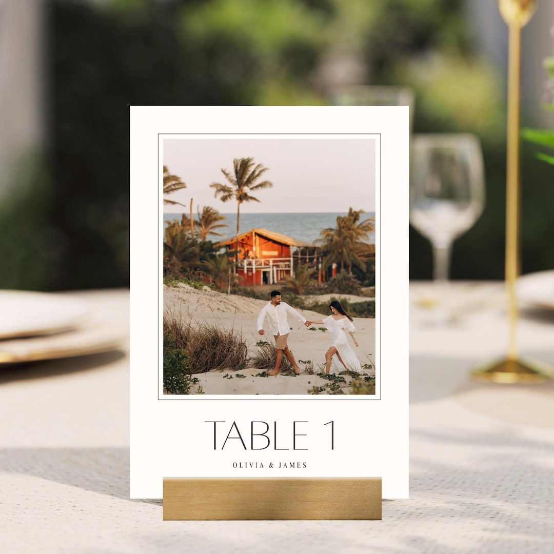 Minimalist Wedding Table Number Template Canva, Modern Table Numbers ...