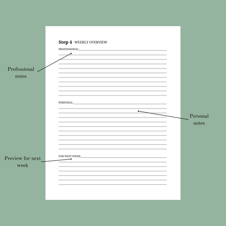 Weekly Focus Review Planner Template | Printable Weekly Planner ...
