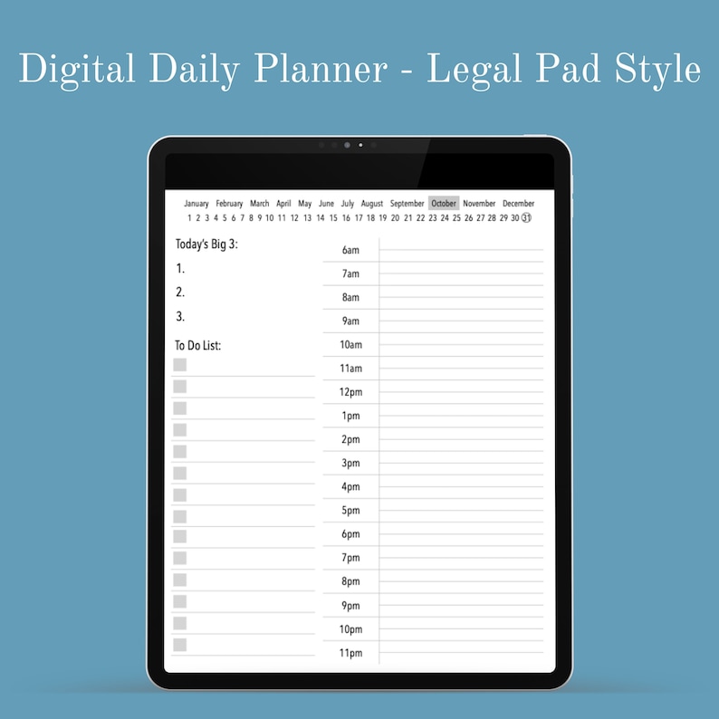Digital Daily Planner, Notepad Planner, Fully Linked Planner for ...
