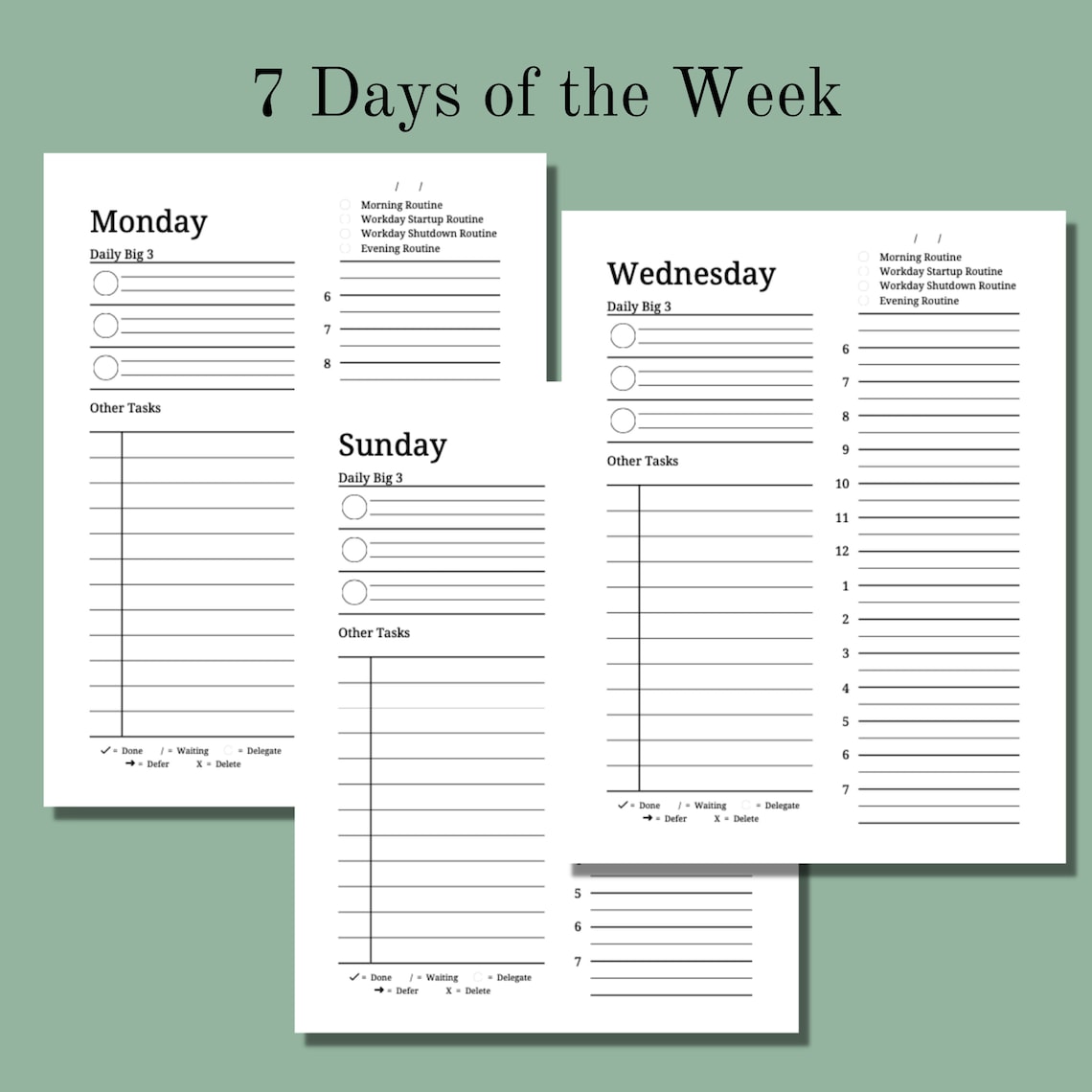 Daily Focus Planner Template | Printable Daily Focus Planner | Daily ...