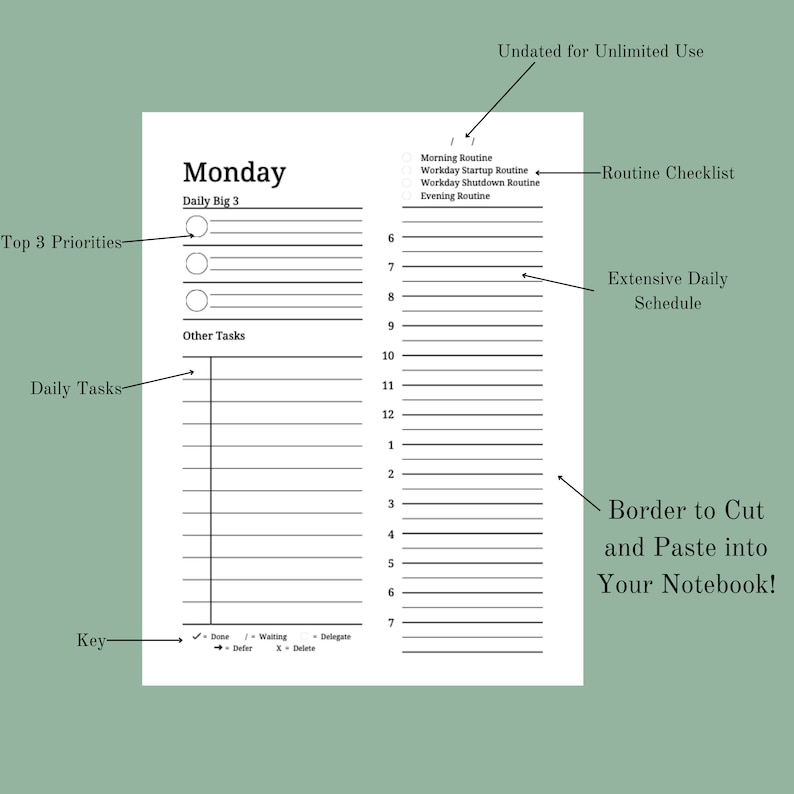 Daily Focus Planner Template | Printable Daily Focus Planner | Daily ...