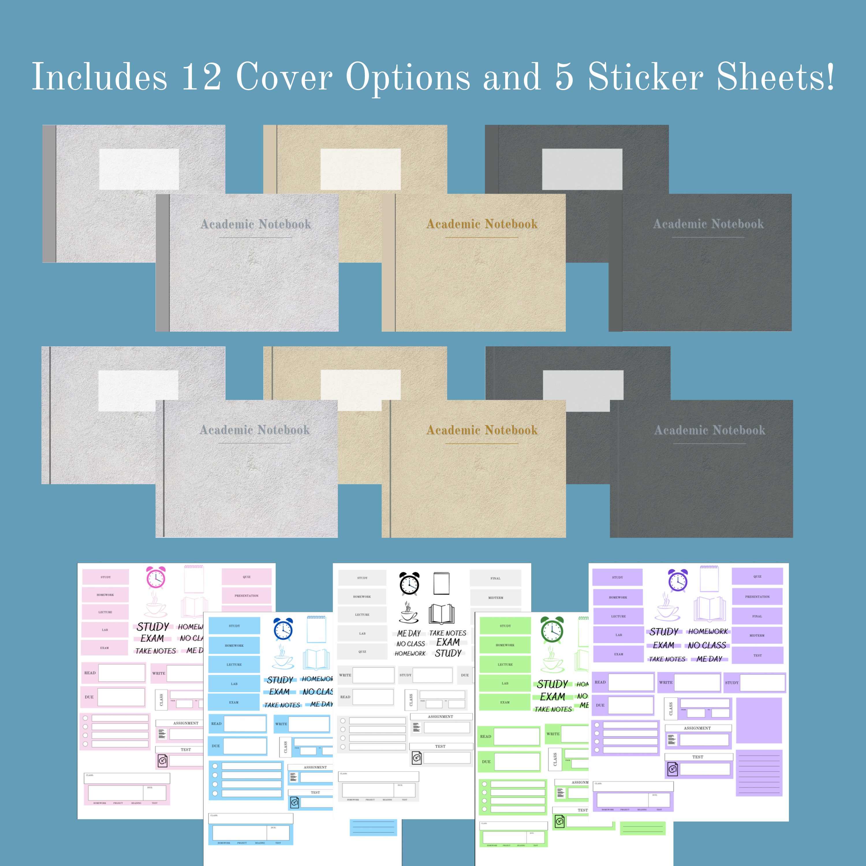 Academic Study Planner Academic Planner Academic Notebook - Etsy