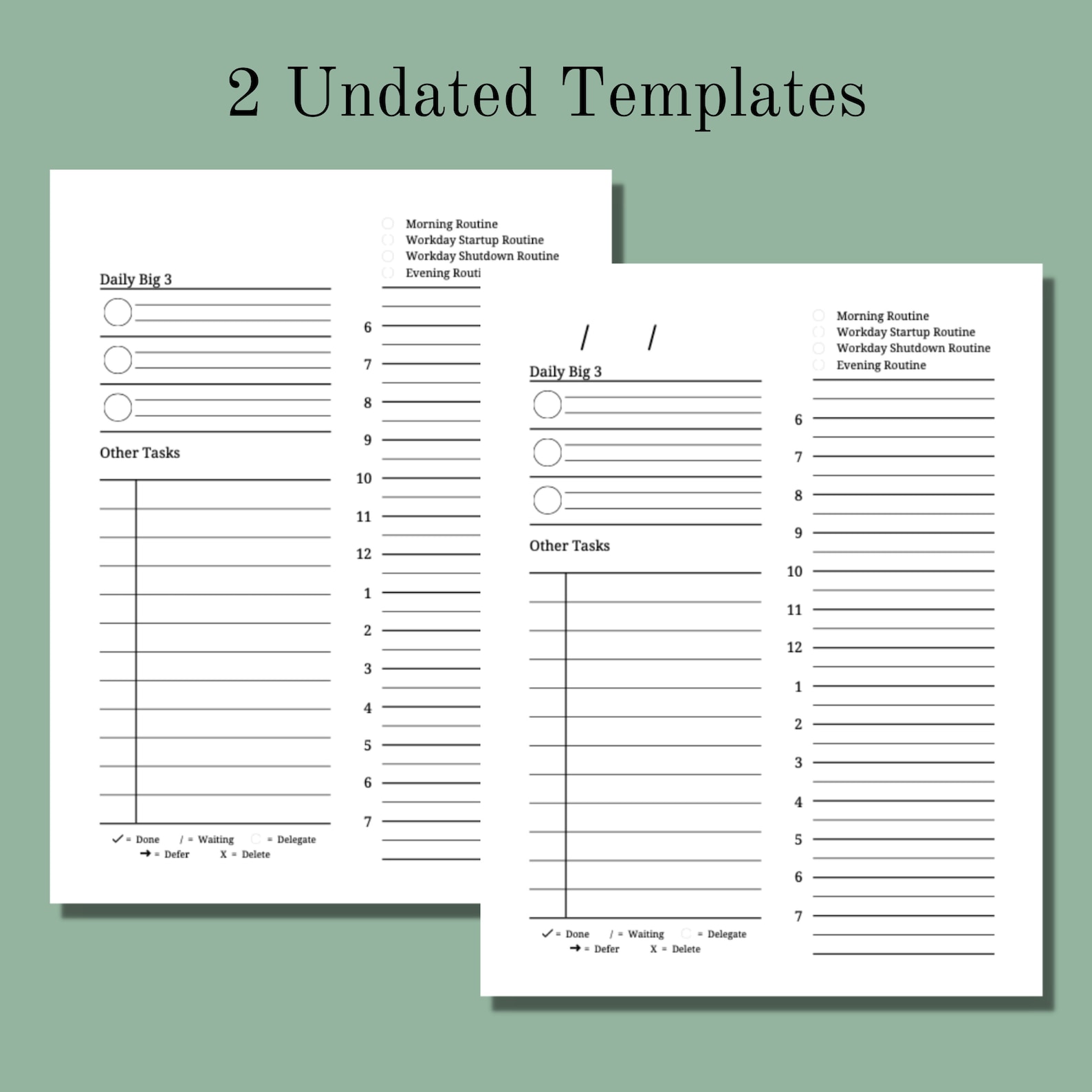 Daily Focus Planner Template | Printable Daily Focus Planner | Daily ...
