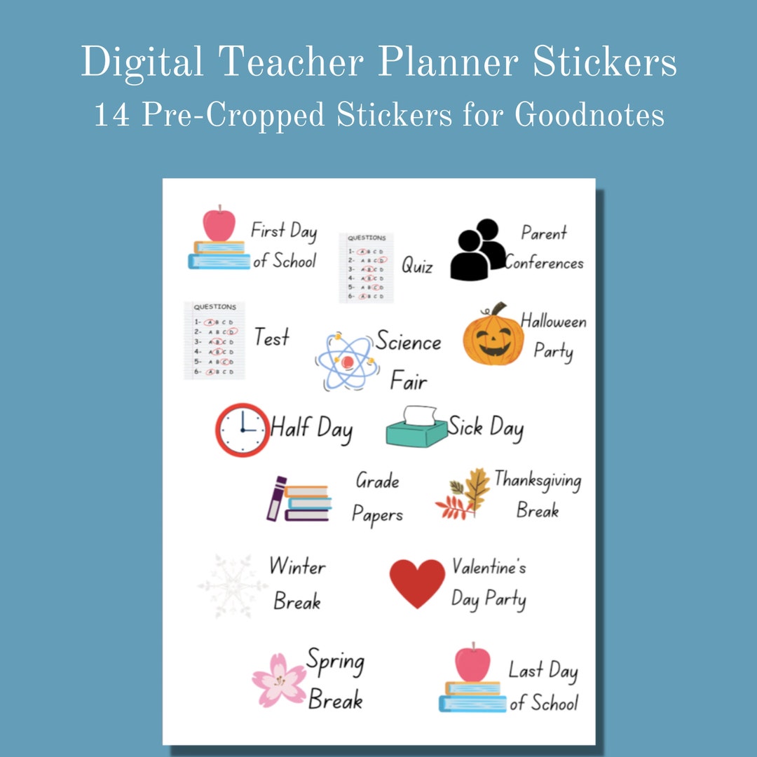 Digital Teacher Planner Stickers, Goodnotes Stickers, Teacher Planner ...