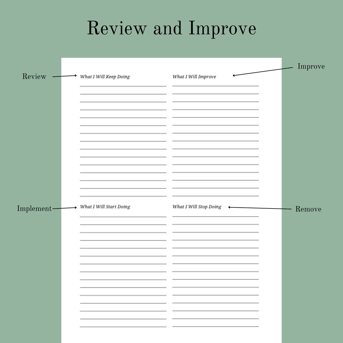 Quarterly Review Focus Planner Template | Printable Quarterly Planner ...