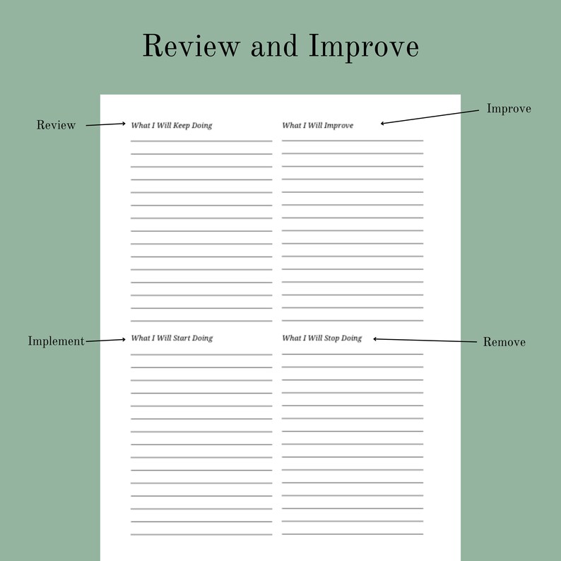 Quarterly Review Focus Planner Template | Printable Quarterly Planner ...