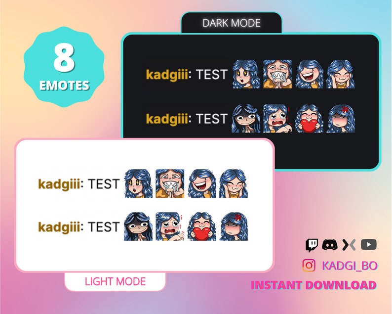 Anime Girl Emotes Chibi Cute Girl Emotes for Streaming Cute - Etsy