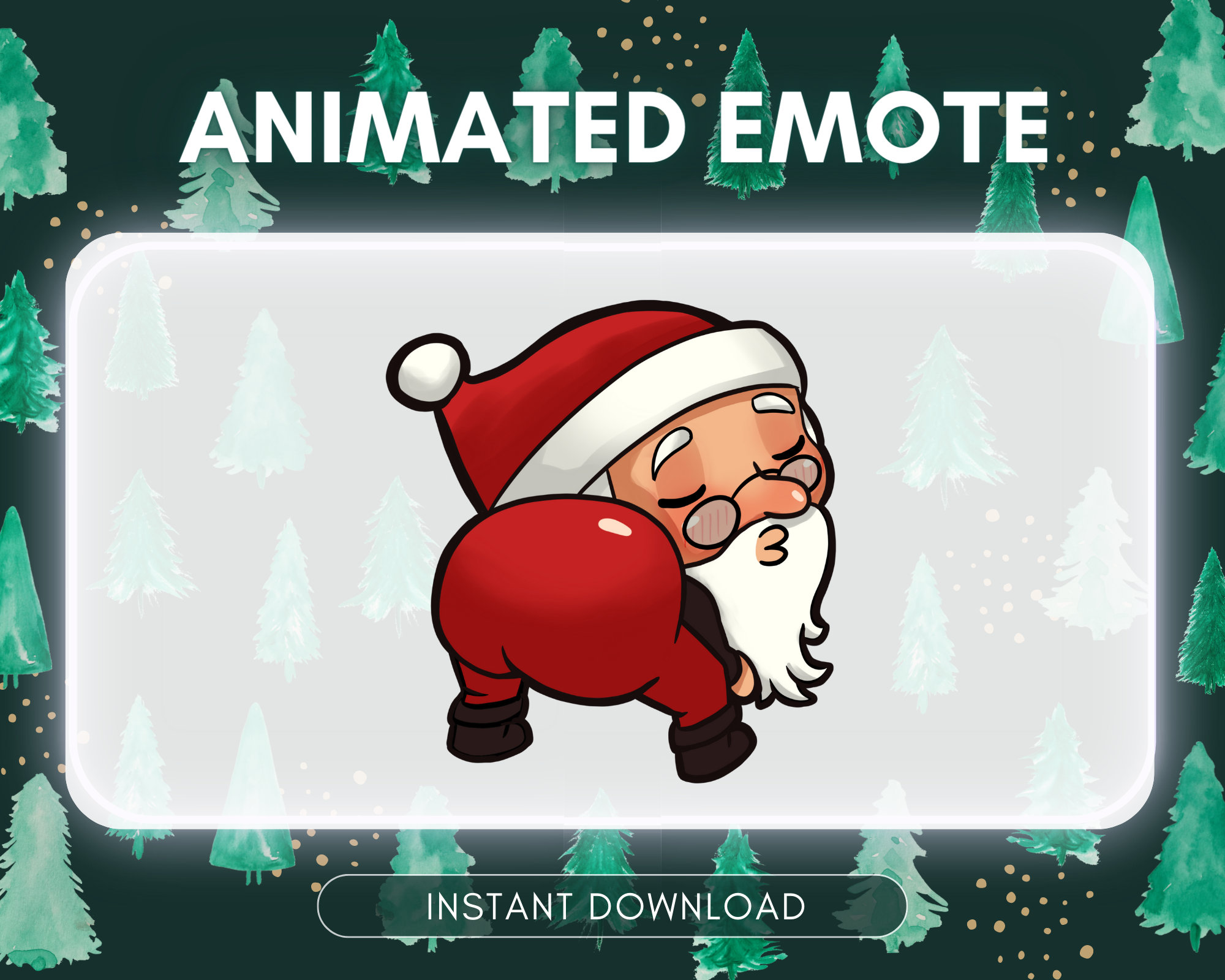 ANIMATED EMOTE Cute Funny TWERKING Santa Animated Emote - Etsy