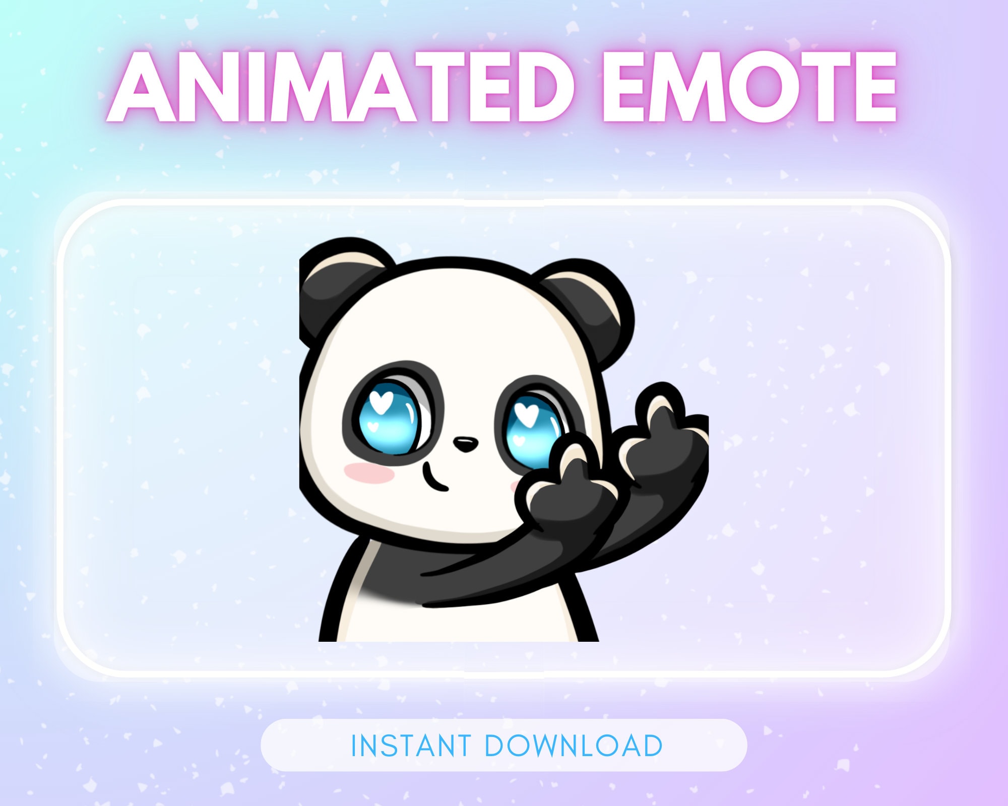 Cute PANDA Middle Finger ANIMATED Emote PANDA Flip off Funny - Etsy