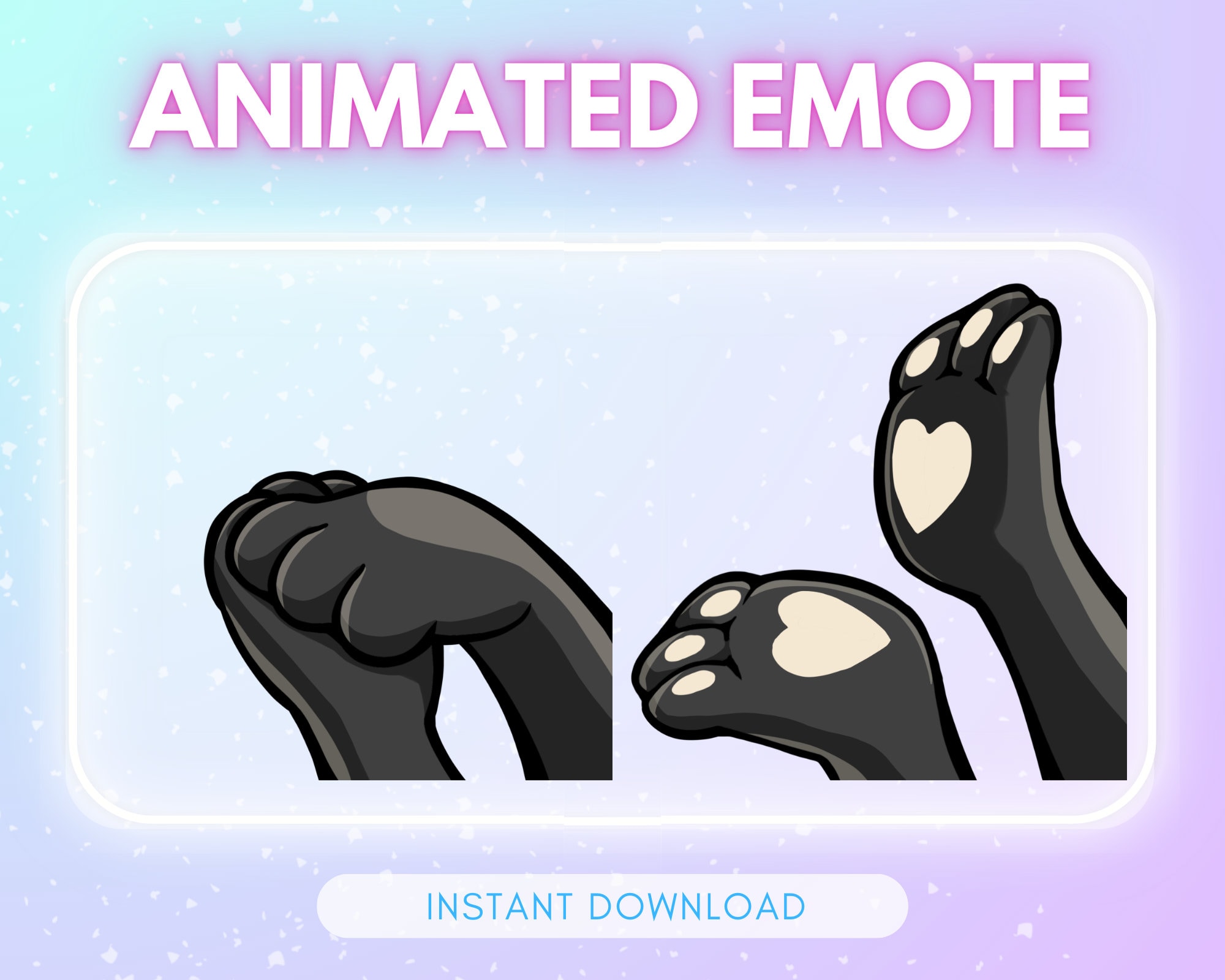 Cute Panda/black Kitty Cat ANIMATED EMOTE Clapping Paws Gif - Etsy
