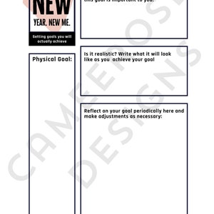 New Years Goals Worksheet - Etsy