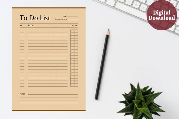 Printable to Do List Instant Download Print at Home Planner - Etsy Canada