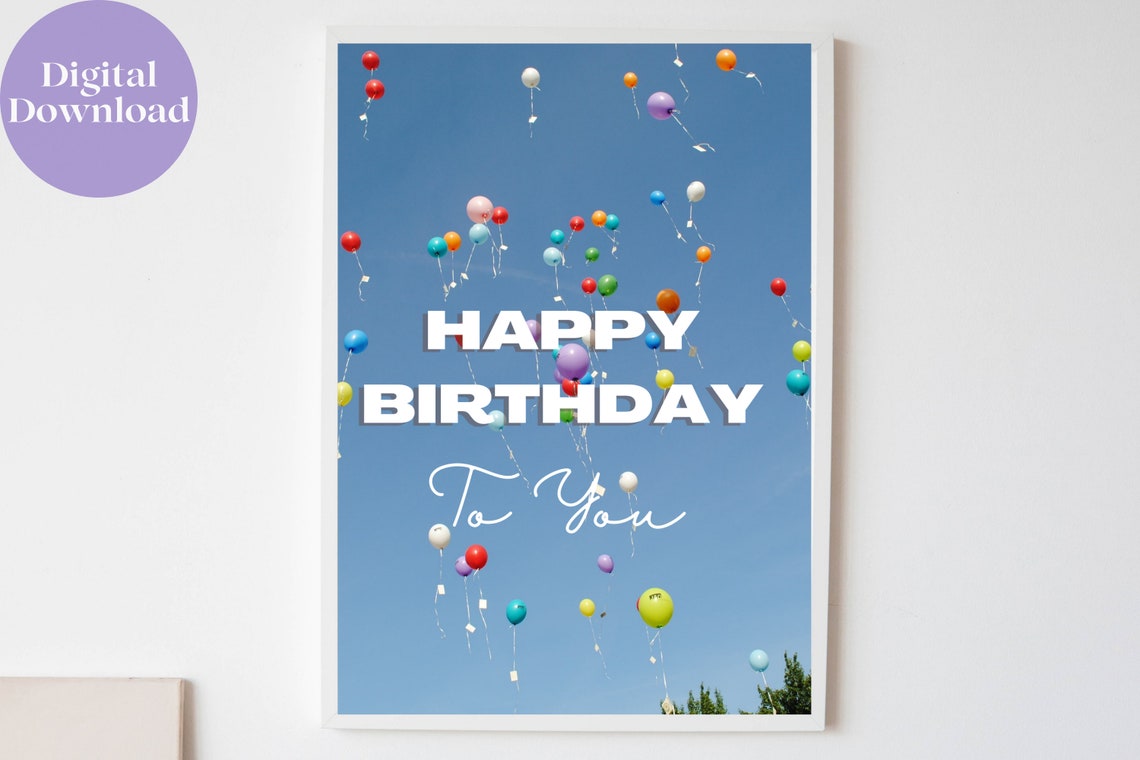 Happy Birthday Sign, Birthday Party Sign, Happy Birthday Printable Sign ...