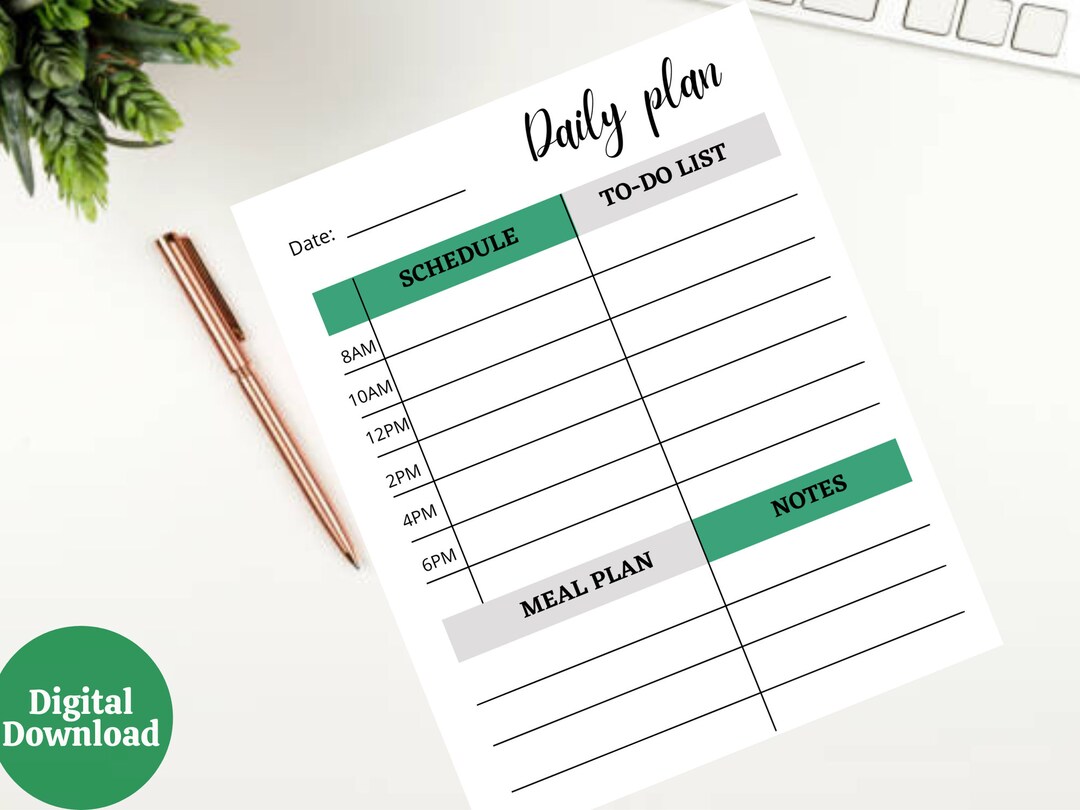 Daily Planner, Hour Daily Planner, Day Planner, Productivity Planner ...