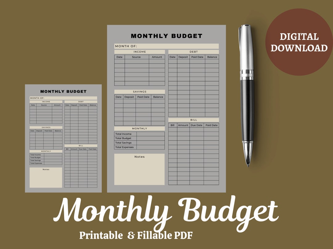 Monthly Budget, Planner, Budget Template, Finance Planner, Budget ...