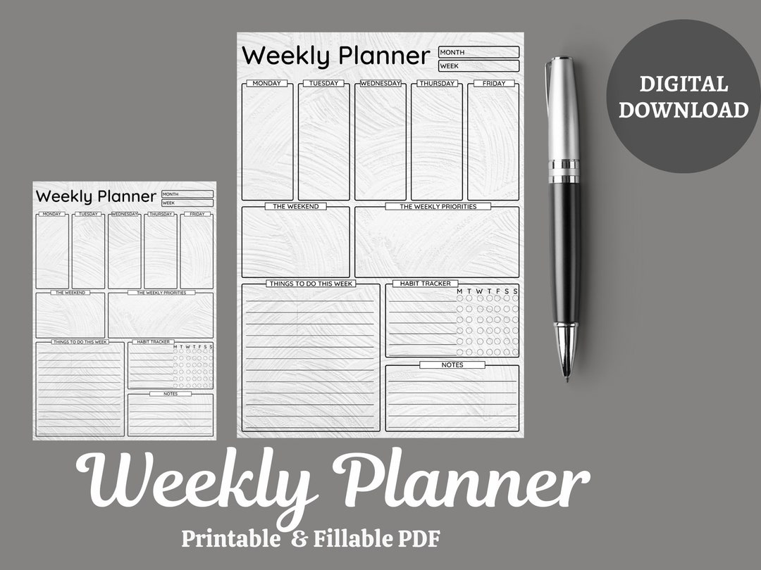 Minimalist Weekly Planner Weekly to Do List Planner - Etsy