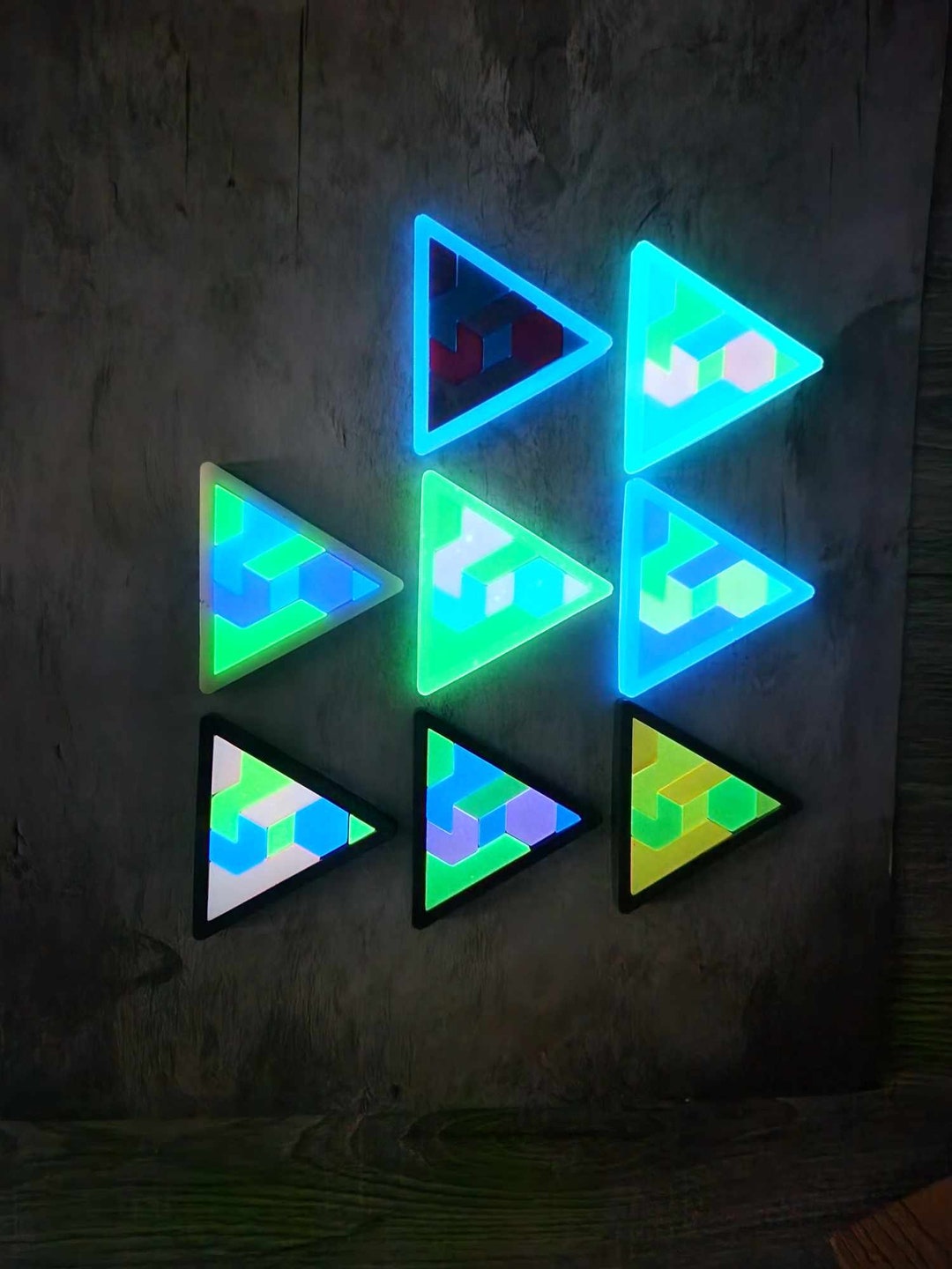 Triangle Tangram Puzzle *glowing* - Etsy