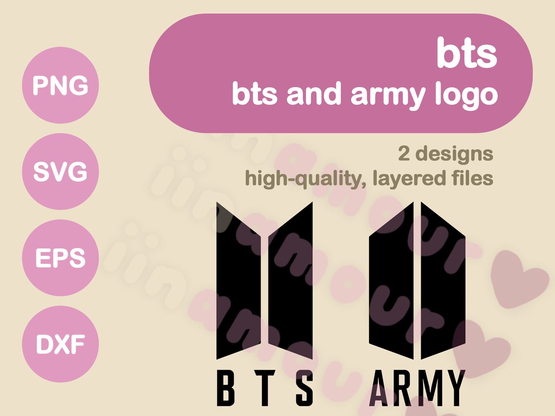 Bts Army Logos for Decals Iron Ons Stickers for Kpop Stans | Etsy