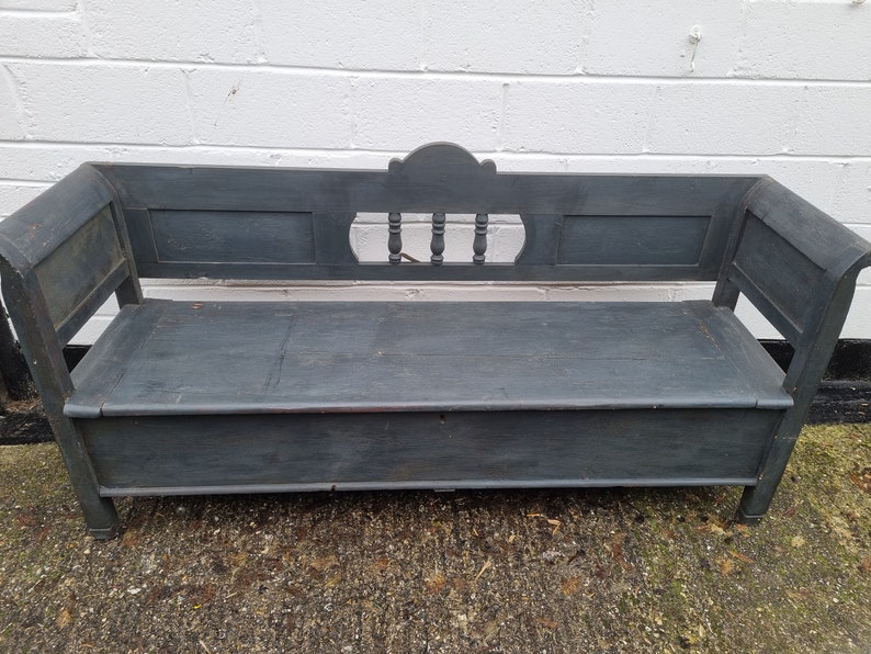 Original Beautiful Grey Farmhouse Vintage Bench From East Europe - Etsy