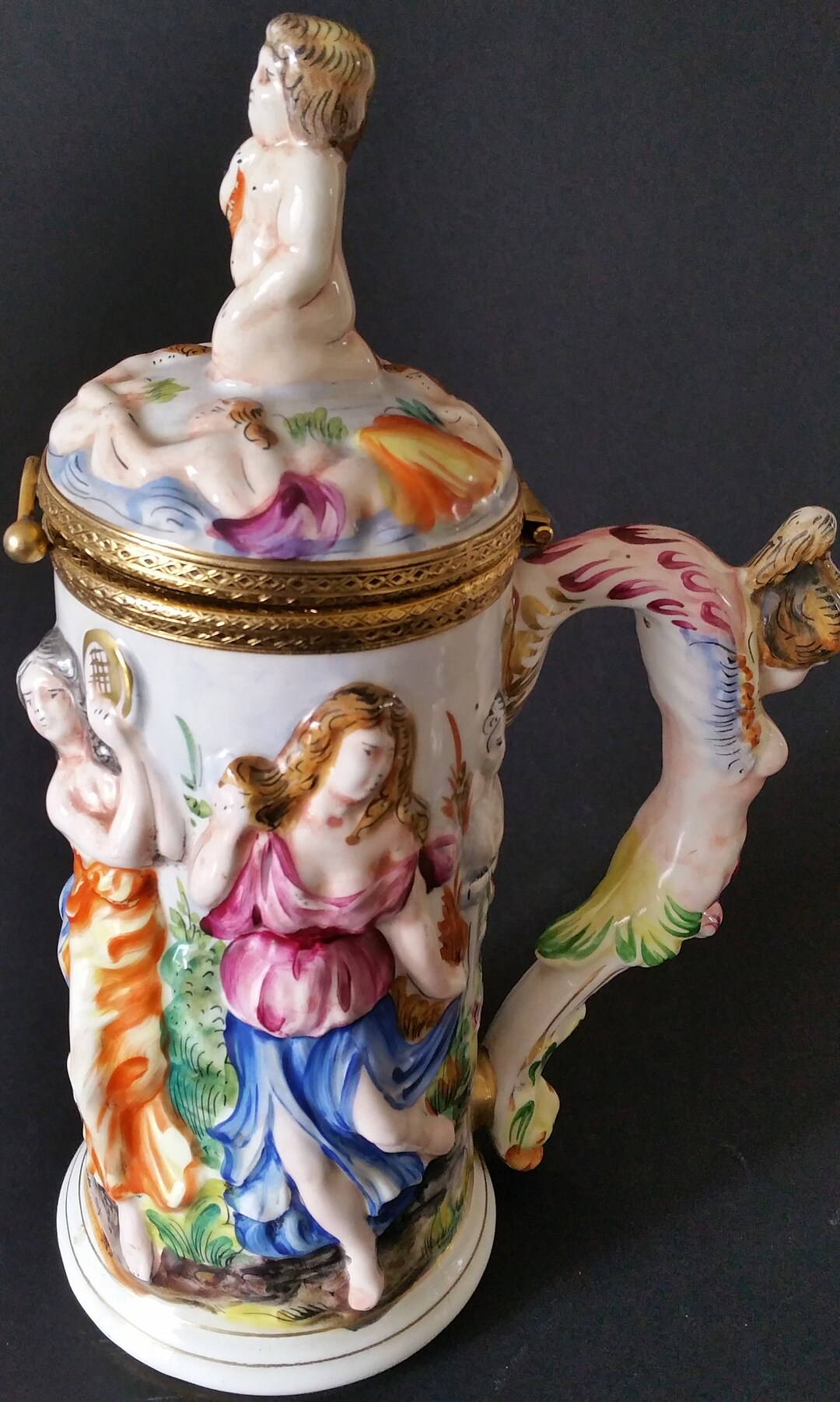 Capodimonte Porcelain Jug, Pitcher, Jar Hand Painted - Etsy