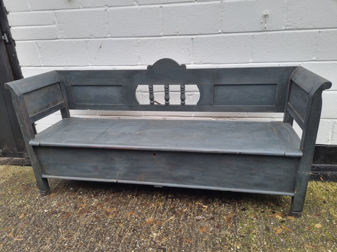 Original Beautiful Grey Farmhouse Vintage Bench From East Europe - Etsy