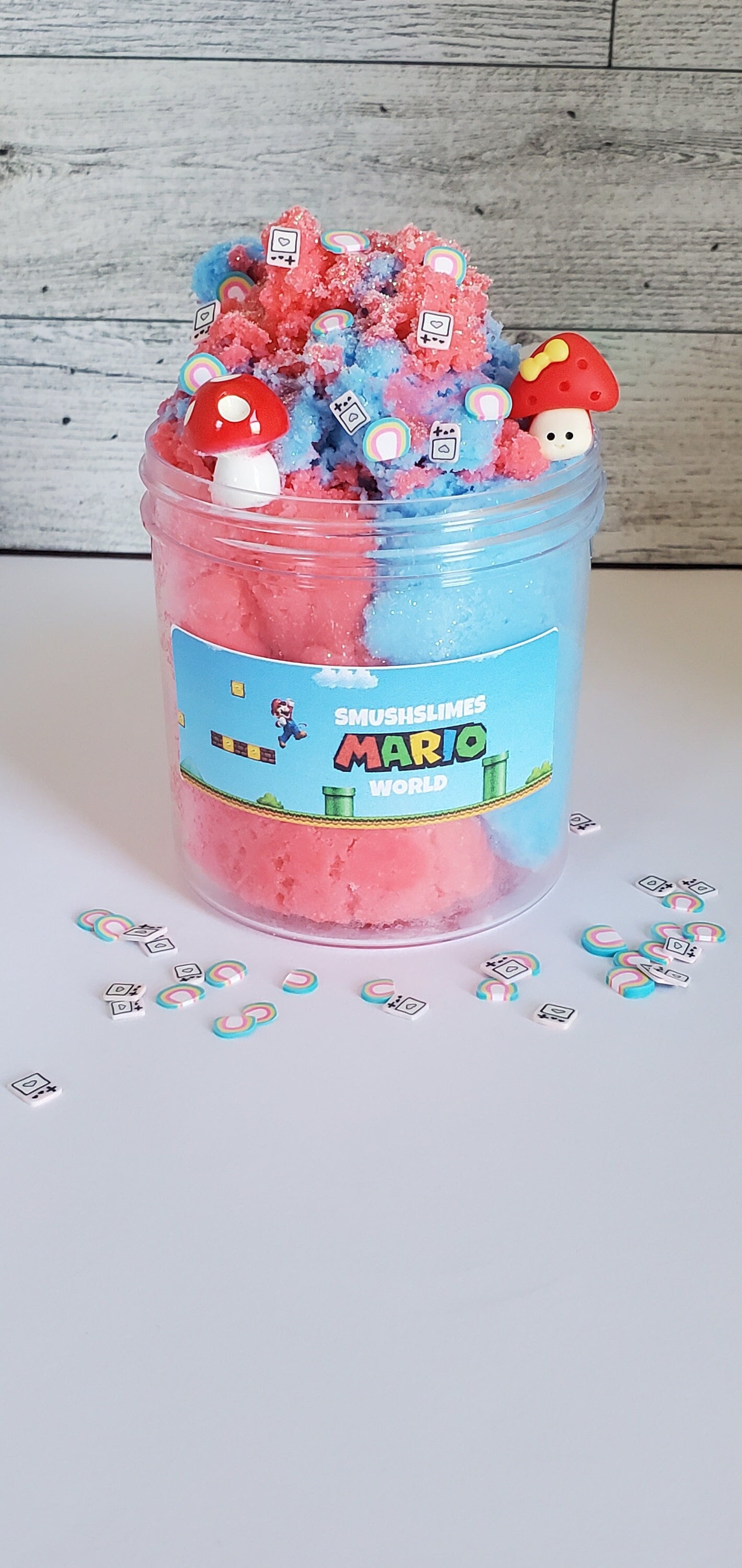 Super Mario Inspired Slime Cloud Slime Red and Blue Slime - Etsy