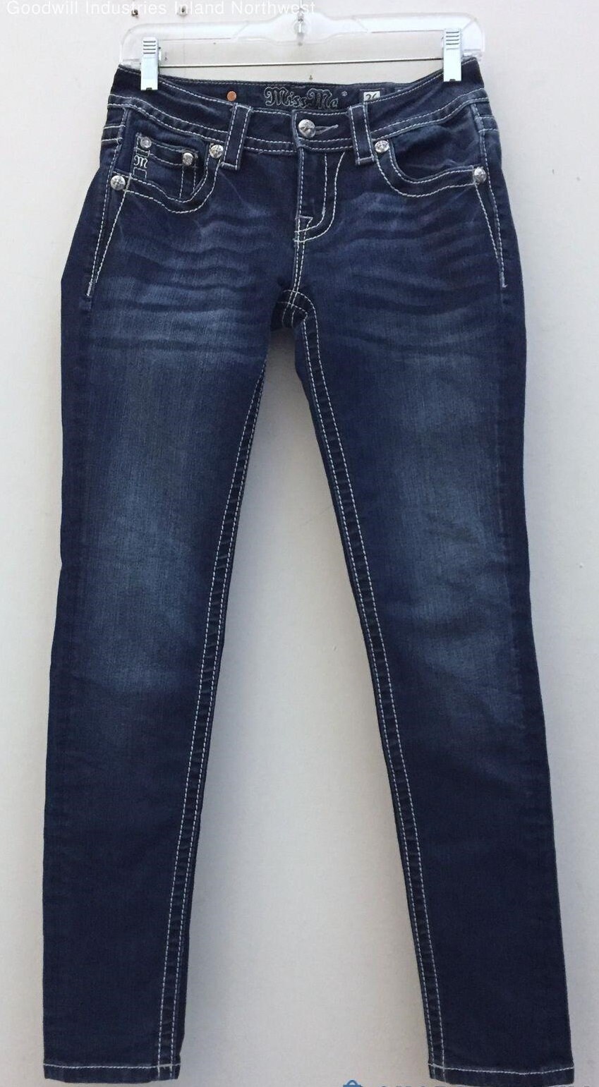 Miss Me Dark Indigo Blue Denim Signature Skinny Jeans Size 26 - Etsy