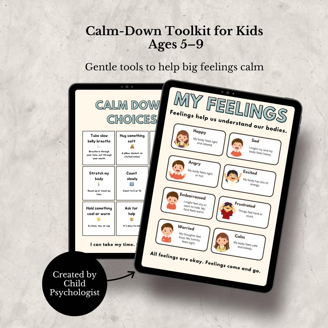Kids Calm Down Toolkit – Emotion Regulation Worksheets, Child ...