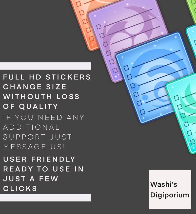 Genshin Impact Digital Planner Sticky Notes Sticker Pack for Goodnotes ...