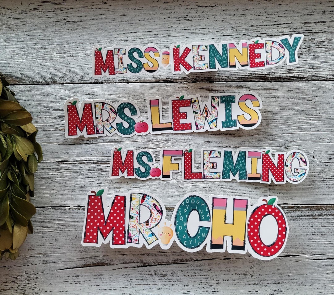 Personalized Teacher Sticker, Teacher Name Sticker, Journal Laptop ...