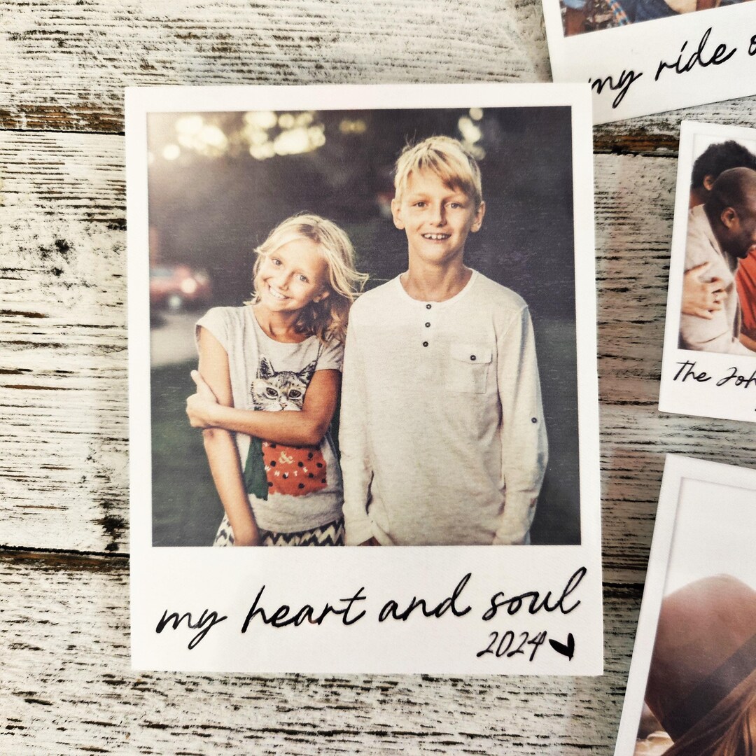 Instant Camera Style Photo Sticker, Family Photo Sticker, Custom Retro ...