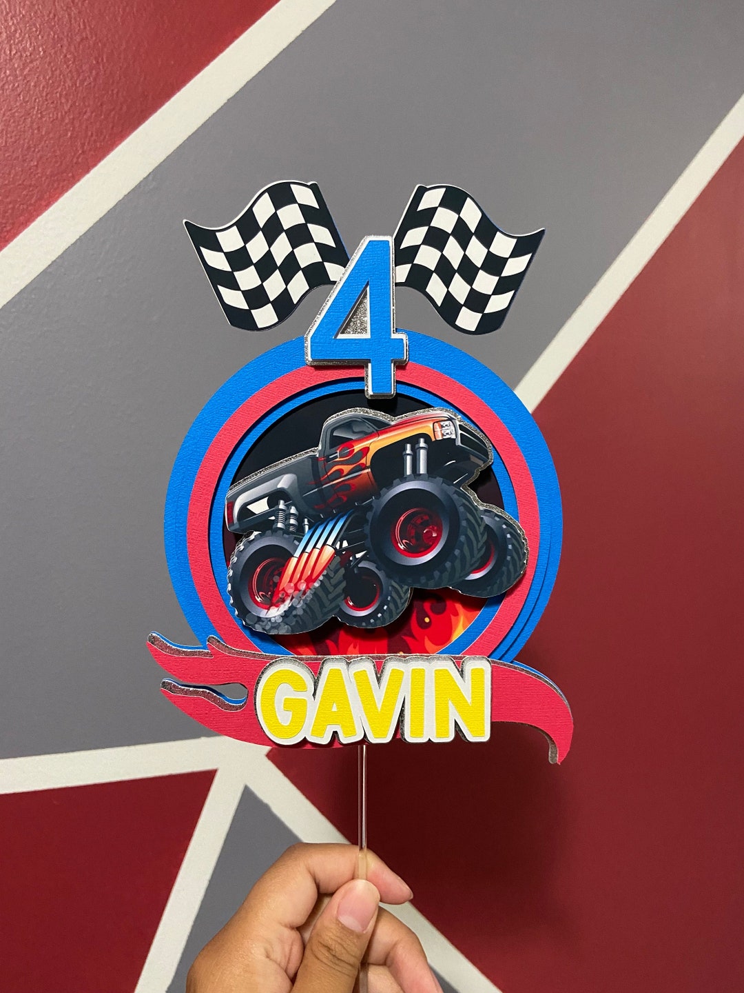 Hot Wheels Monster Truck Cake Topper - Etsy